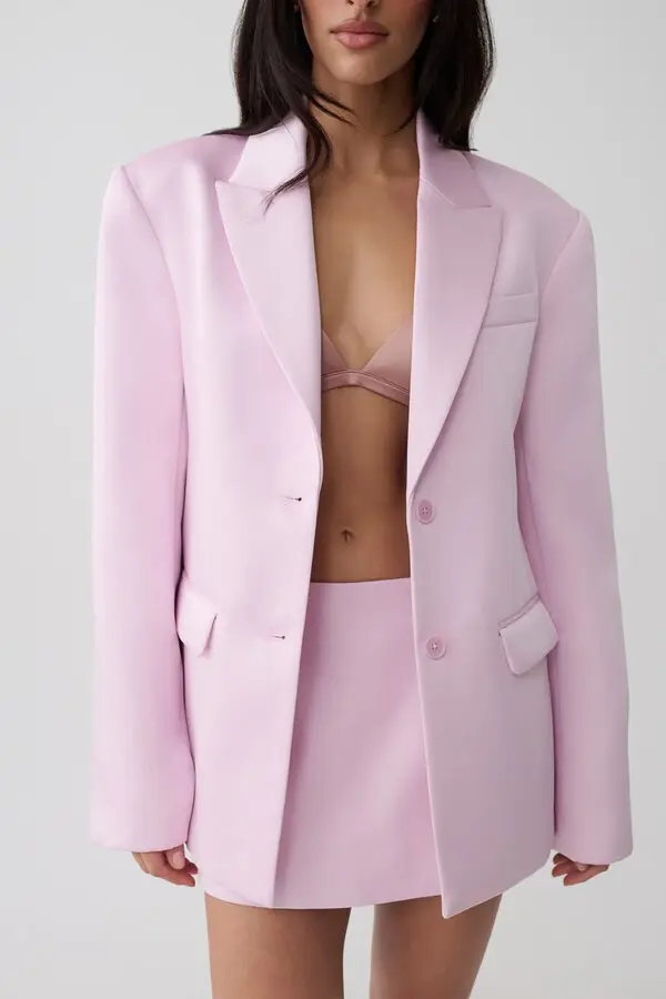 Meshki Alicia Structured Satin Blazer
