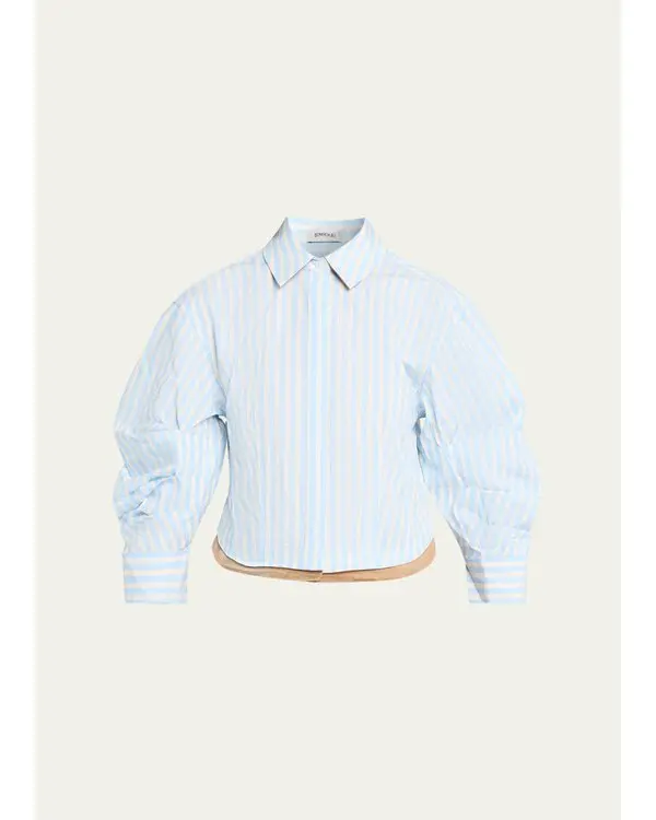 Simkhai Boone Stripe Combo Shirt - Hydrangea