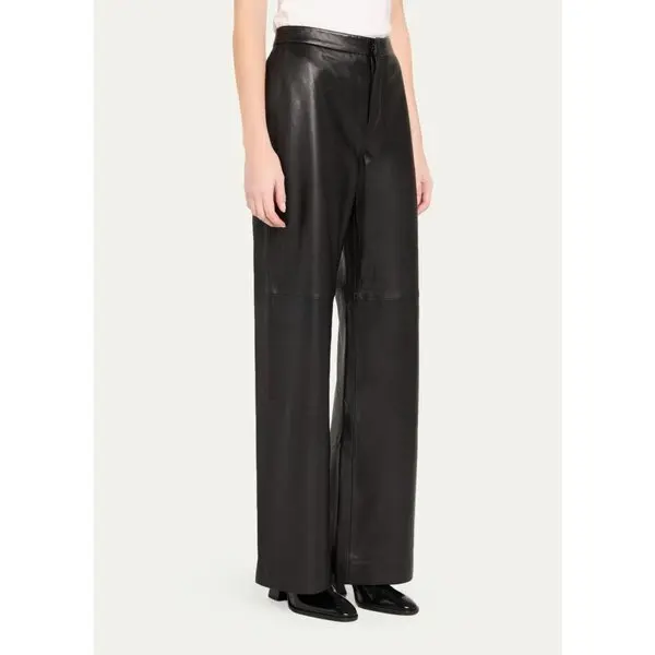 L'Agence Livvy Leather Straight-leg Trousers
