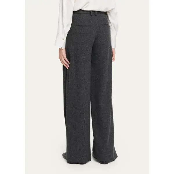 Vince Micro Houndstooth Wide-leg Trousers