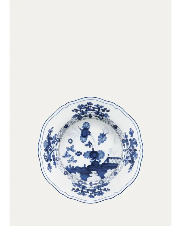 GINORI 1735 Oi Indaco Botanical Dinner Plate - White Multi