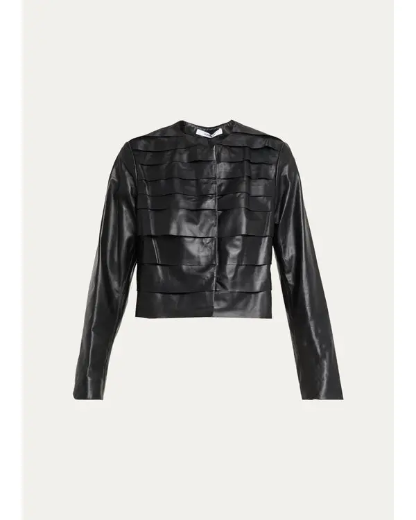 Fleurette Hazel Tiered Leather Jacket