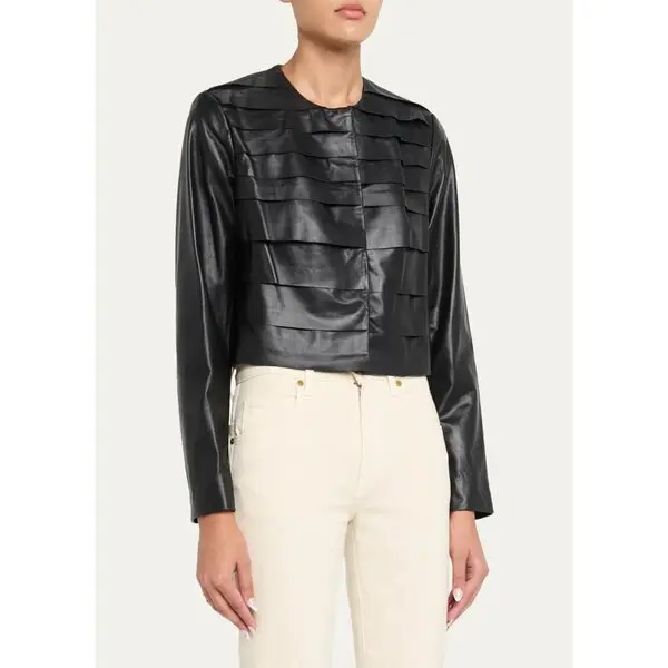 Fleurette Hazel Tiered Leather Jacket
