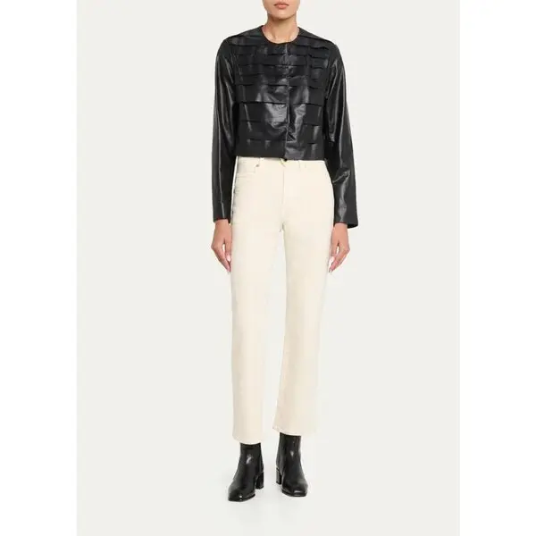 Fleurette Hazel Tiered Leather Jacket