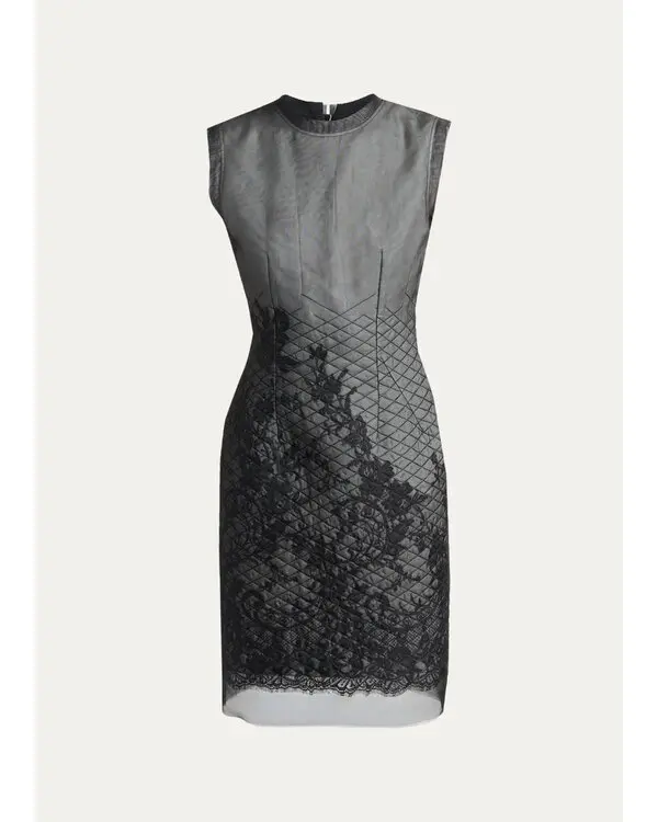 Alexander McQueen Quilted Lace Dress - Black