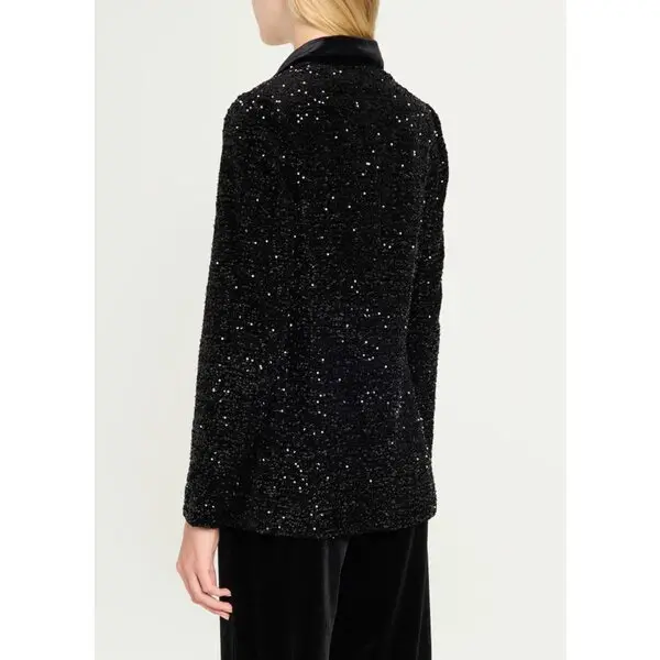 Rickie Freeman For Teri Jon Satin-trim Sequin Blazer