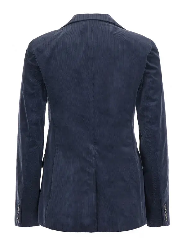 Ralph Lauren Woven Blazer Jacket With Classic Collar And Long Sleeves - Blu
