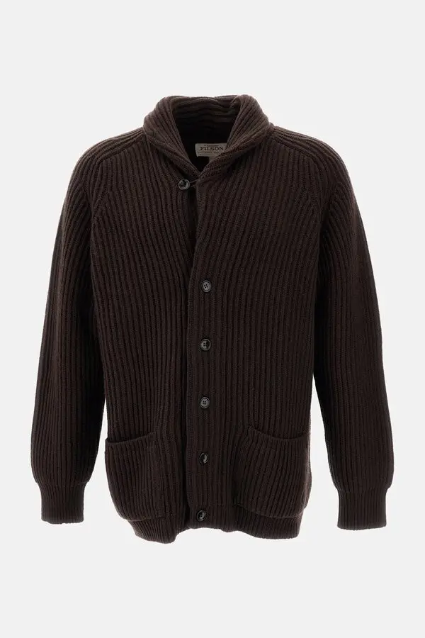 Filson Maglia Cardigan Bristol Tacoma Wool - Marrone