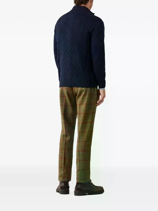 HACKETT  Cable-knit Quarter-zip Sweater