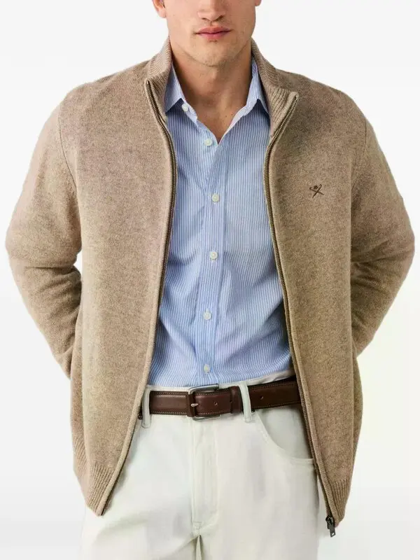 HACKETT  Zip-up Lambswool Cardigan