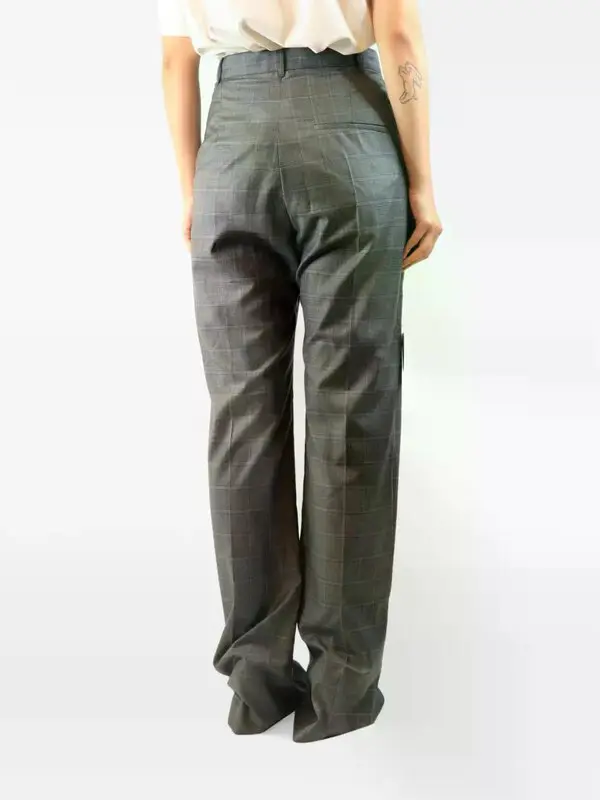 Balenciaga Plaid-pattern Wool Trousers