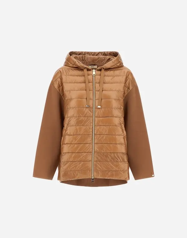 Herno Hooded Jacket In Pure Cotton And Nylon Ultralight - Camel