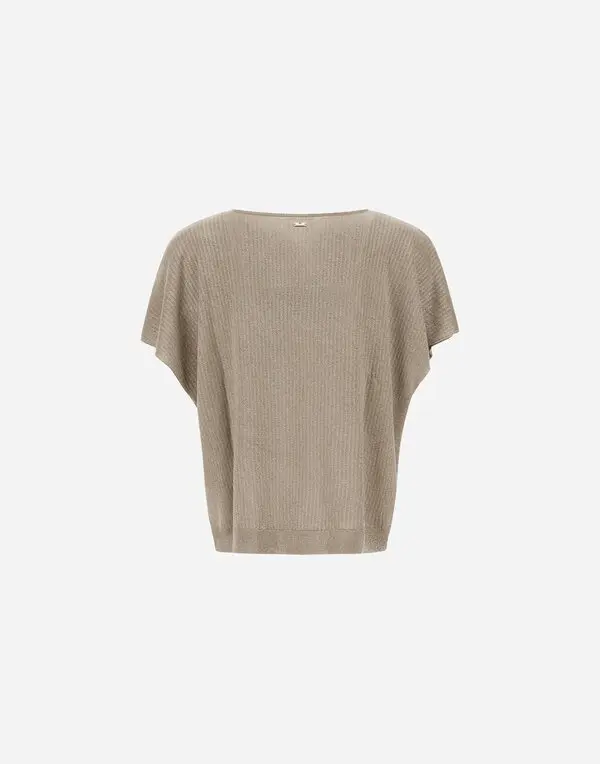 Herno Sweater In Ribbed Shiny Viscose