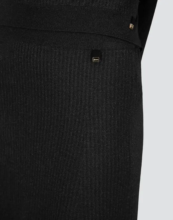Herno Skirt In Ribbed Shiny Viscose