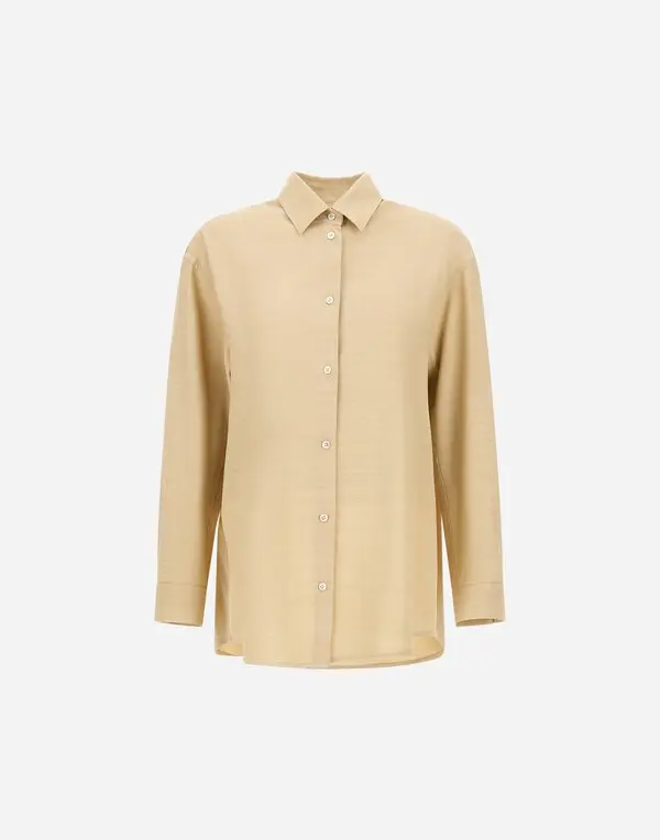Herno Shirt In Textured Viscose - Sand