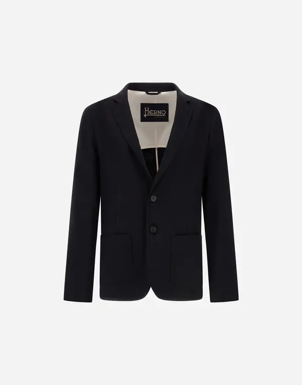 Herno Blazer In Slubbing Linen - Black