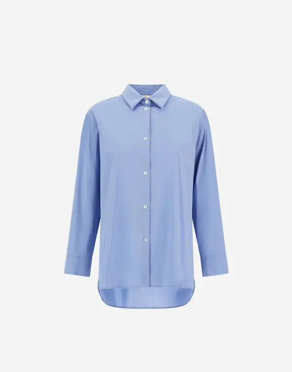 Herno Shirt In Smart Cotton Popeline - Light Blue