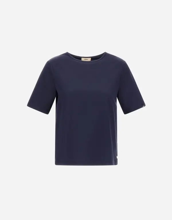 Herno T-shirt In Ever Cotton Interlock And Monogram Lurex