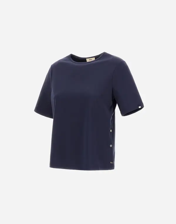 Herno T-shirt In Ever Cotton Interlock And Monogram Lurex