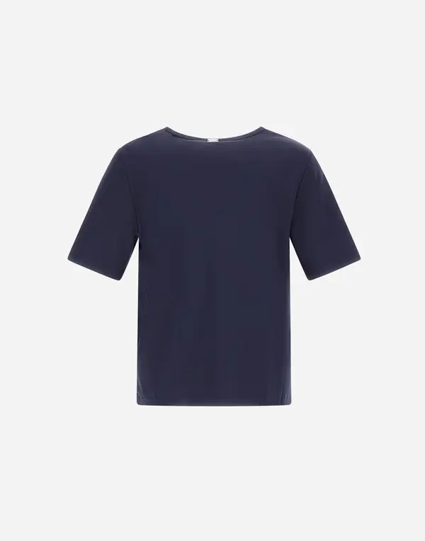 Herno T-shirt In Ever Cotton Interlock And Monogram Lurex