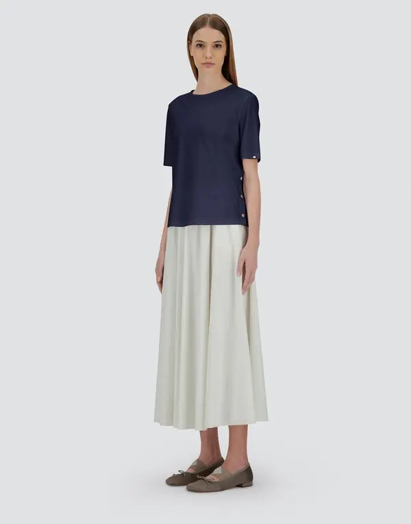 Herno T-shirt In Ever Cotton Interlock And Monogram Lurex