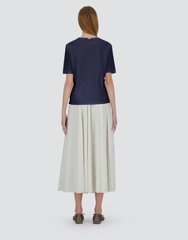 Herno T-shirt In Ever Cotton Interlock And Monogram Lurex