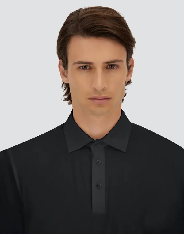 Herno Spring Ultralight Scuba Polo Shirt - Black