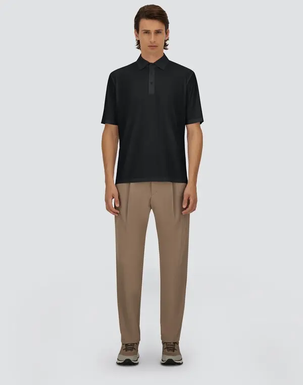 Herno Spring Ultralight Scuba Polo Shirt - Black