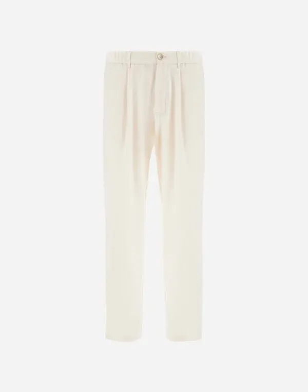 Herno Resort Trousers In Wool-blend Melange Flannel