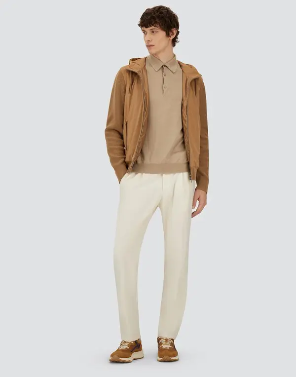 Herno Resort Trousers In Wool-blend Melange Flannel