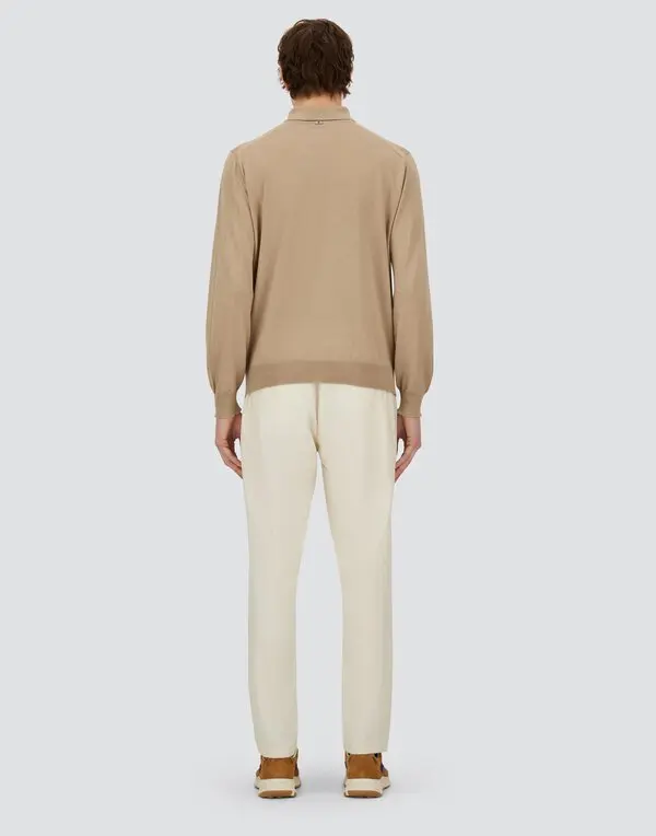 Herno Resort Trousers In Wool-blend Melange Flannel