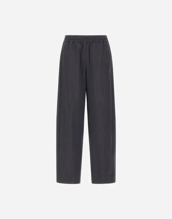 Herno Trousers In Tech-merino - Iron