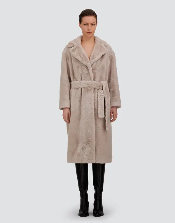 Herno Coat In Soft Alternative Fur