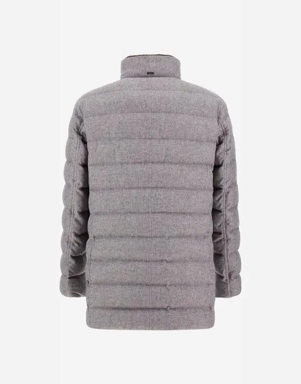 Herno Carcoat In Cashmere, Silk And Monogram