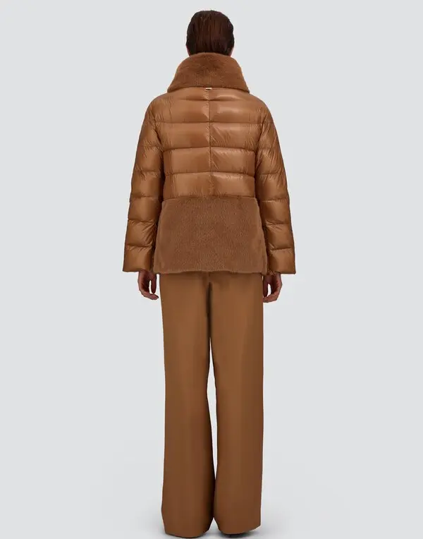 Herno Cape In Nylon Ultralight And Lady Alternative Fur