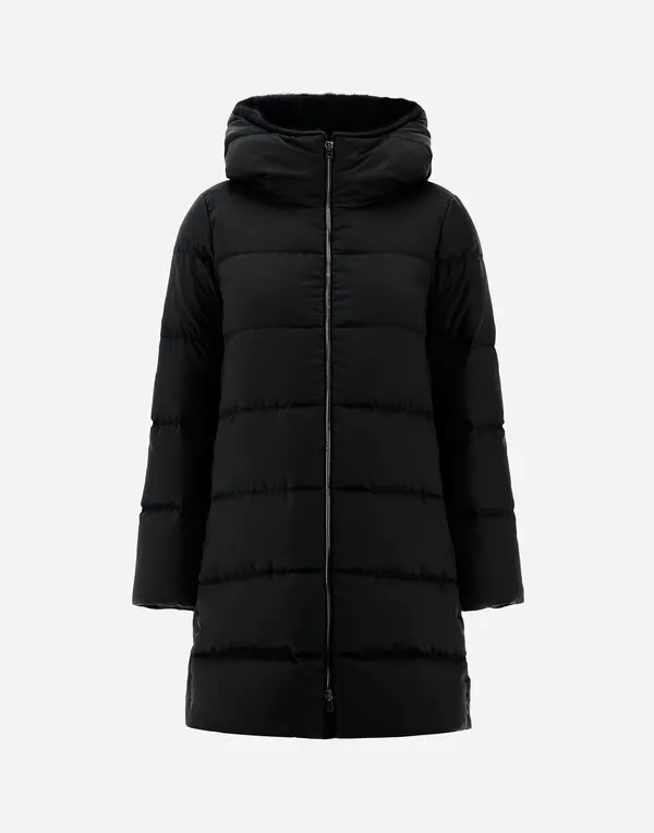 Herno A-shape Jacket In Arendelle And New Lady Faux Fur
