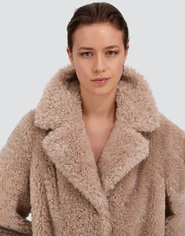 Herno Coat In Curly Alternative Fur
