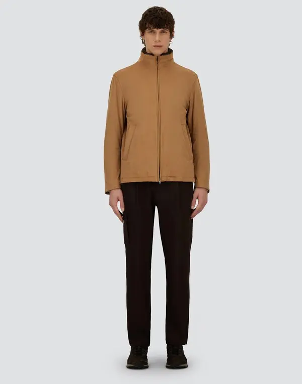 Herno Resort Bomber Jacket In Suede-effect Microfibre And Light Faux Fur