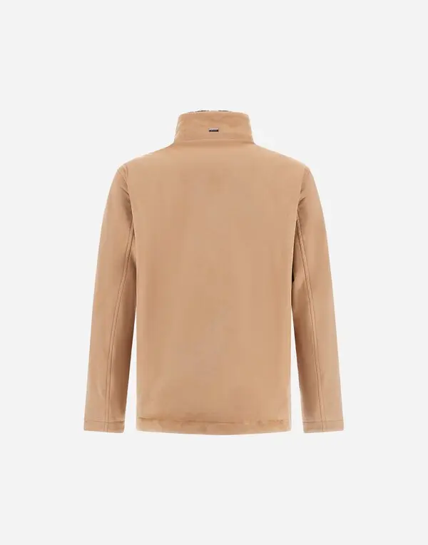 Herno Resort Bomber Jacket In Suede-effect Microfibre And Light Faux Fur