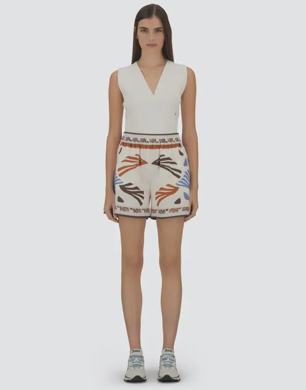 Herno Shorts In Summer Print Cotton