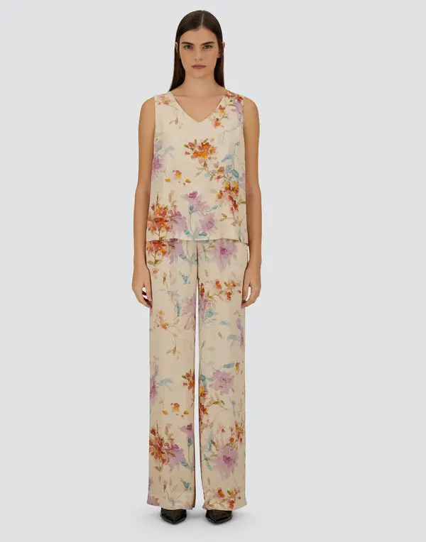 Herno Trousers In Floral Print