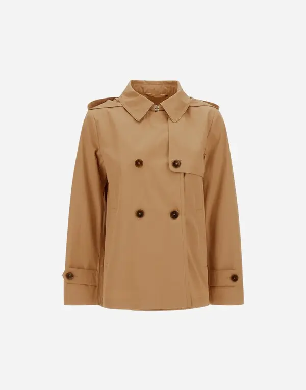 Herno Pea Coat In Dean - Camel