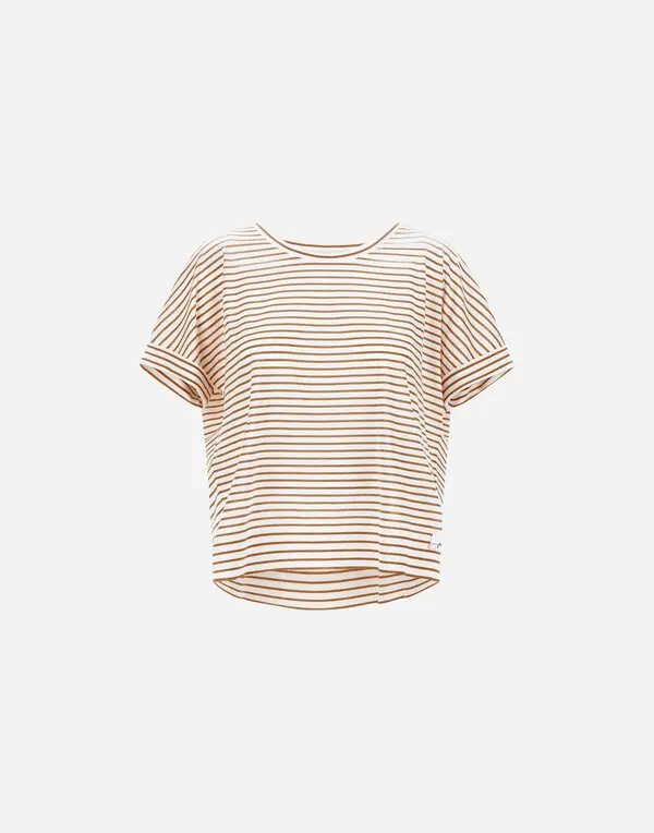 Herno T-shirt In Glam Knit Effect - Camel