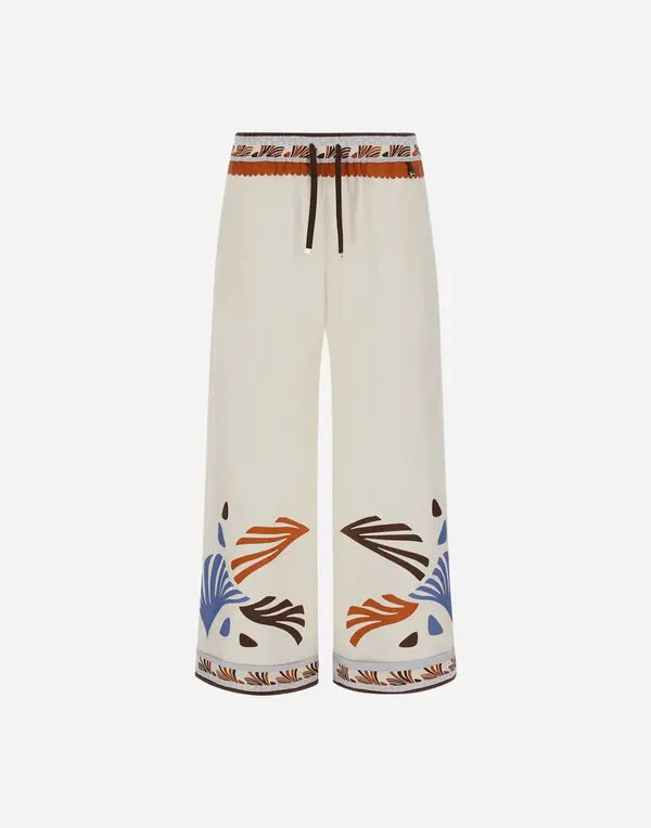 Herno Trousers In Summer Print Cotton - Multicolor