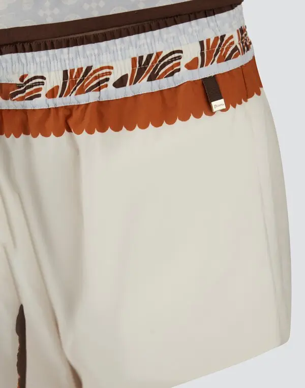 Herno Trousers In Summer Print Cotton - Multicolor