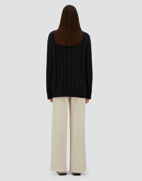 Herno Sweater In Ribbed Pure Cashmere