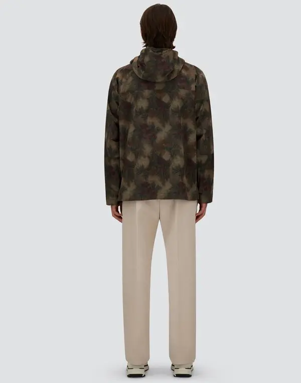 Herno Parka In Tropical Pattern Ripstop