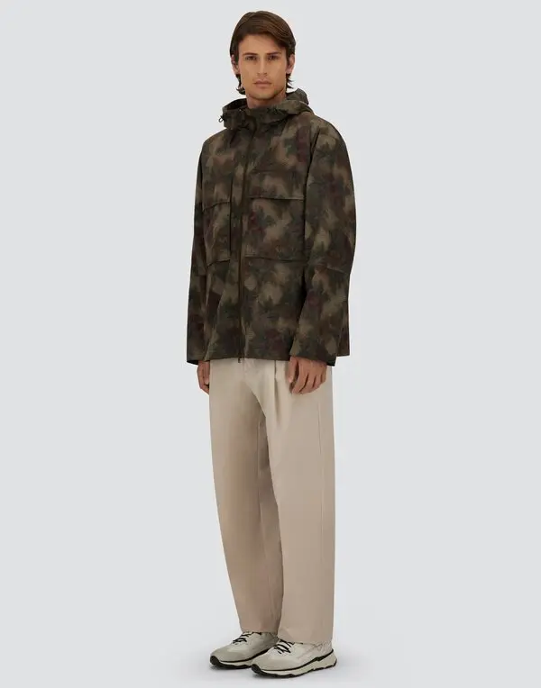 Herno Parka In Tropical Pattern Ripstop