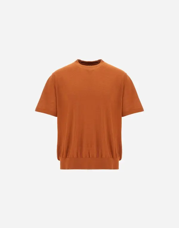 Herno Resort T-shirt In Wool And Silk Knit