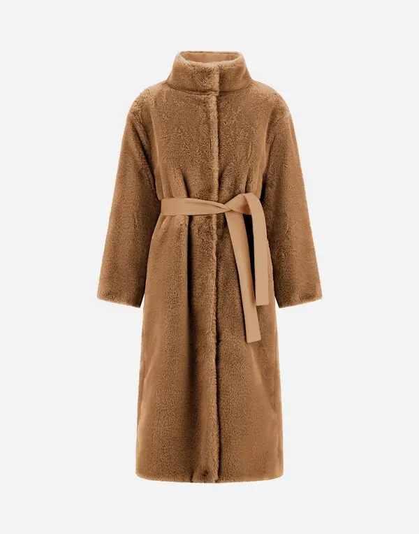 Herno Reversible Coat In Soft Alternative Fur And Pure Cashmere